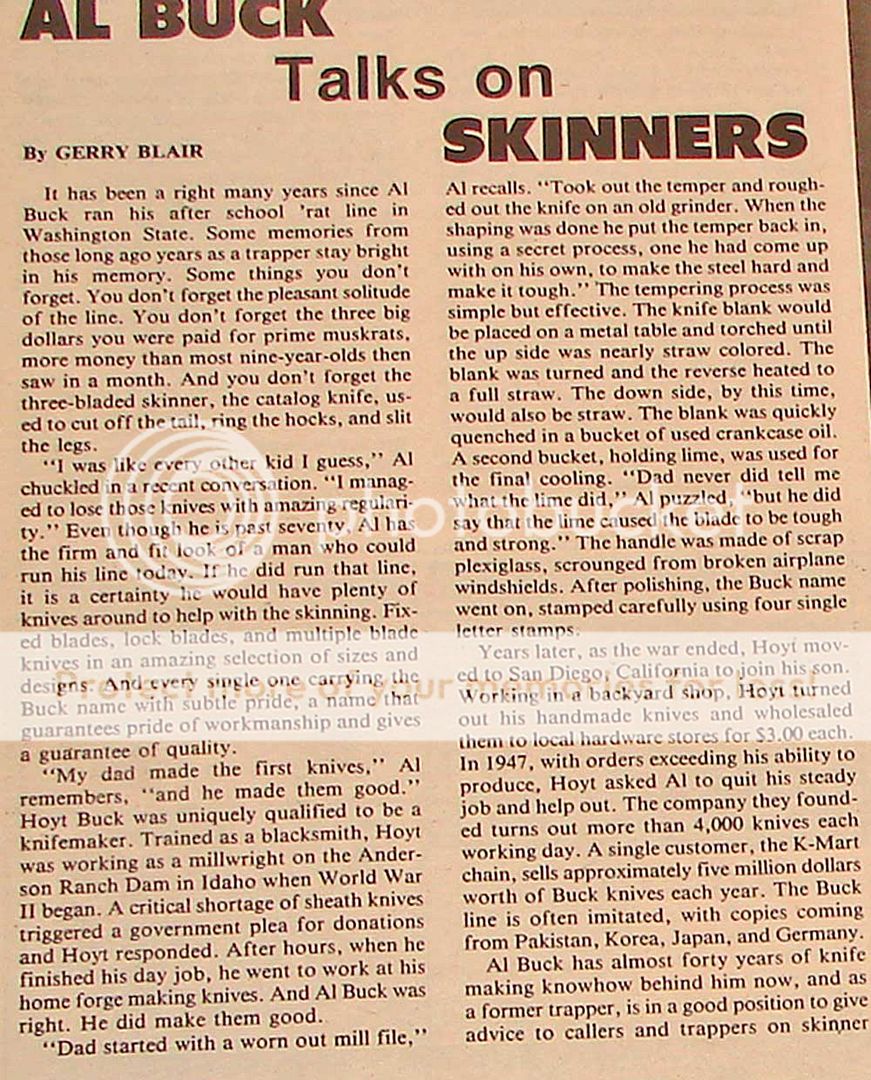 1985 Al Buck article on skinners. | BladeForums.com