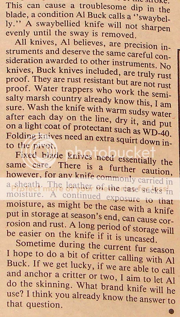 1985 Al Buck article on skinners. | BladeForums.com