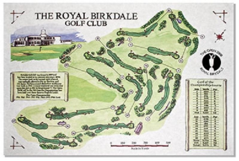 2008 British Open ROYAL BIRKDALE Souvenir COURSE MAP | eBay